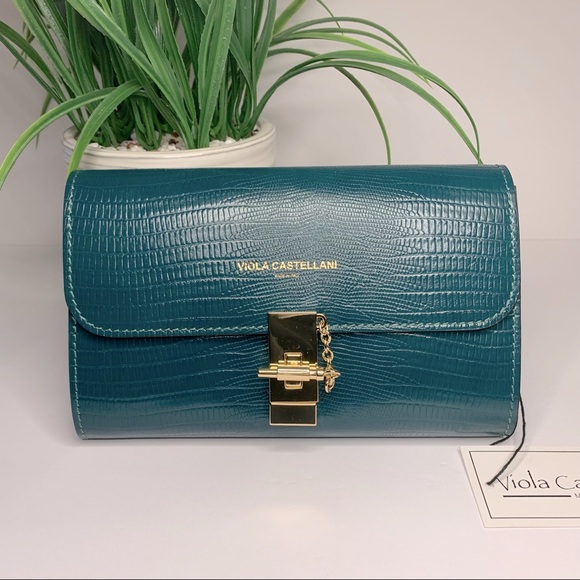 Viola Castellani | Bags | Viola Castellani Teal Italian Leather ...